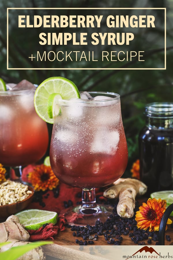 Elderberry Ginger Simple Syrup and Mocktail Recipe